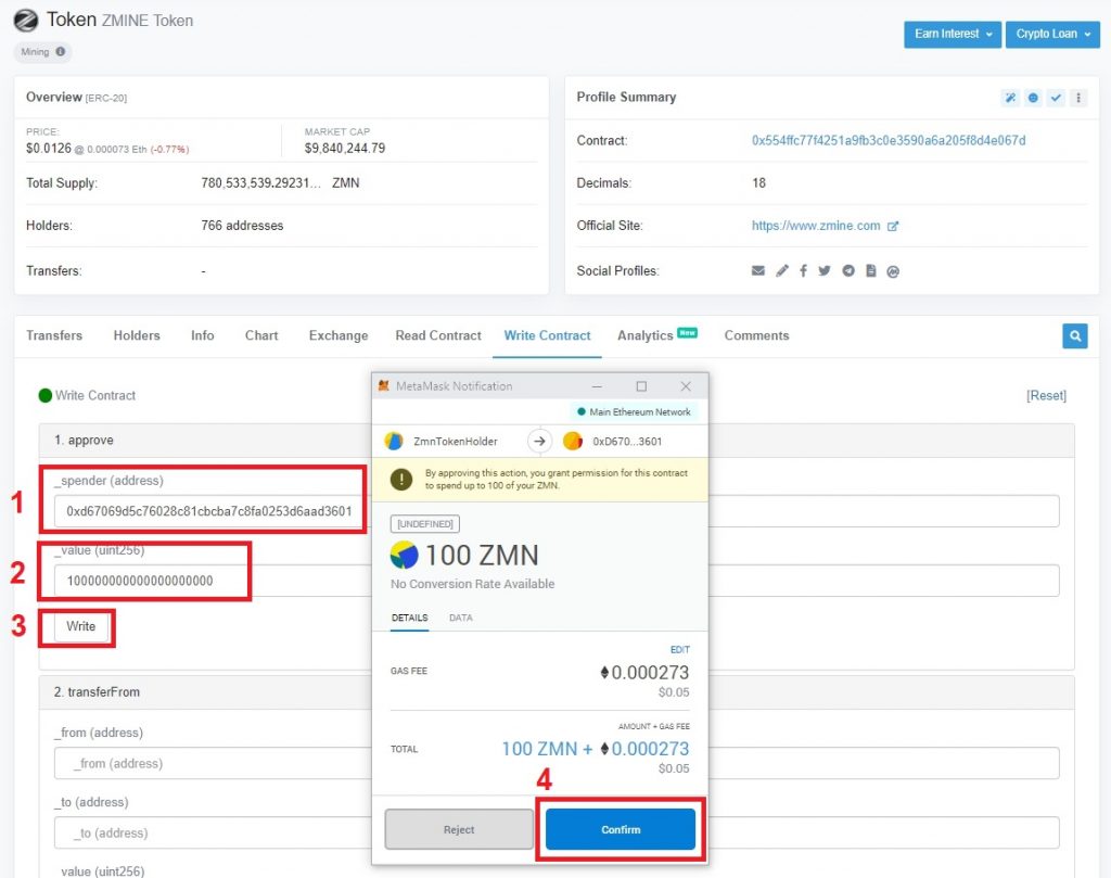 How to vote for ZMN second round using smart contract - ZMINE BLOG