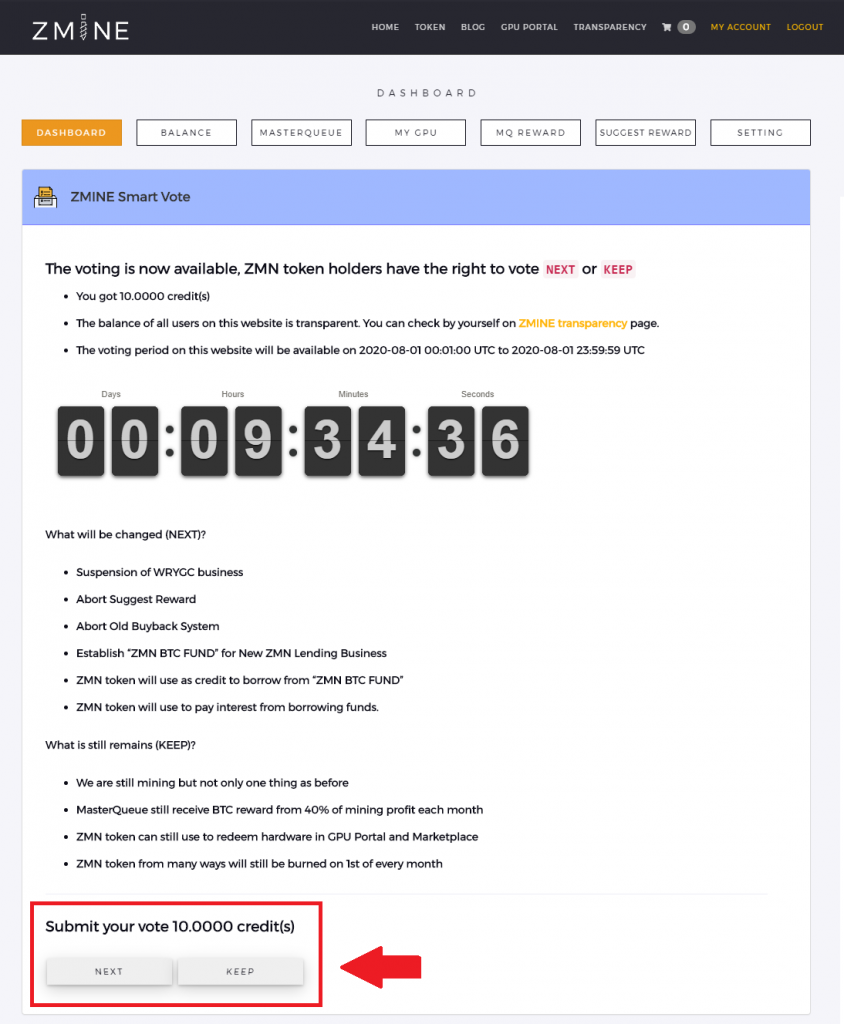 How to vote for "ZMINE Next System" on website zmine.com - ZMINE BLOG
